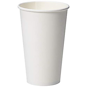 Amazon Basics Compostable Hot Paper Cup, 16 oz, 500 Count, White