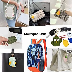 Tomcrazy 2 Pack 3in1 PU Leather Protective Case for Airtag Cover Samsung Galaxy SmartTag Keychain Access Card Keys (1 Cheese & 1 Dumpling)