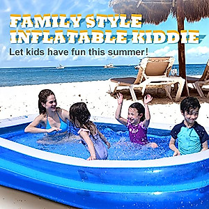 Large Inflatable Swimming Pool for Kids Adults Family Water Toys, Fishing Pond, Play Center, Ball Pit Summer Water Game Play Center for Indoor Outdoor Garden Yard 120"x75"x20"Kiddie Pool for Ages 6+