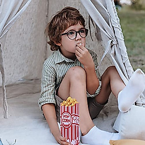 600 Pieces Paper Popcorn Bags 1 OZ - Paper Popcorn Container Concession Stand Supplies Movie Party Supplies Popcorn Holder for Popcorn Machine - RED and White