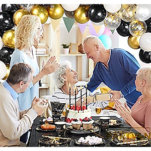 24 Pieces Birthday Candles Black Gold Cake Candle Cupcake Candles for Birthday Anniversary Graduation Retirement New Year Party Decoration