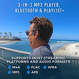 H2O Audio TRI PRO Multi-Sport Headphones - Offline & Underwater Streaming Music (Playlist+) Waterproof Bone Conduction Bluetooth Open Ear Headset with Built-in MP3 Player - Swimming, Running, Cycling