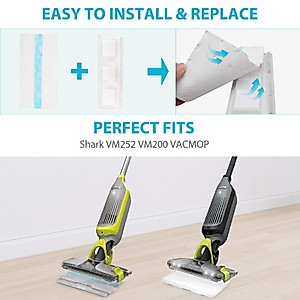 30Pack Split Disposable Replacement Hard Floor Vacuum Vac Mop Pads Refills,Vacmop Replacement Pads For Shark Vacmop VM252 VM205 VM190 VC205,VMP30 Pad Refills,30 Pads Kit with 5 Split Washable Chamber