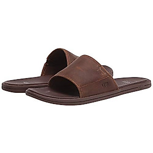 UGG mens Seaside Slide Sandal, Luggage Leather, 9 US