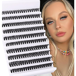 Cluster Lashes Wispy Natural Look Individual Lashes 200pcs D Curl DIY Cluster Eyelash Extension 9-16mm Mixed Tray 3D Volume Faux Mink Cluster Lashes by ZANLUFLY