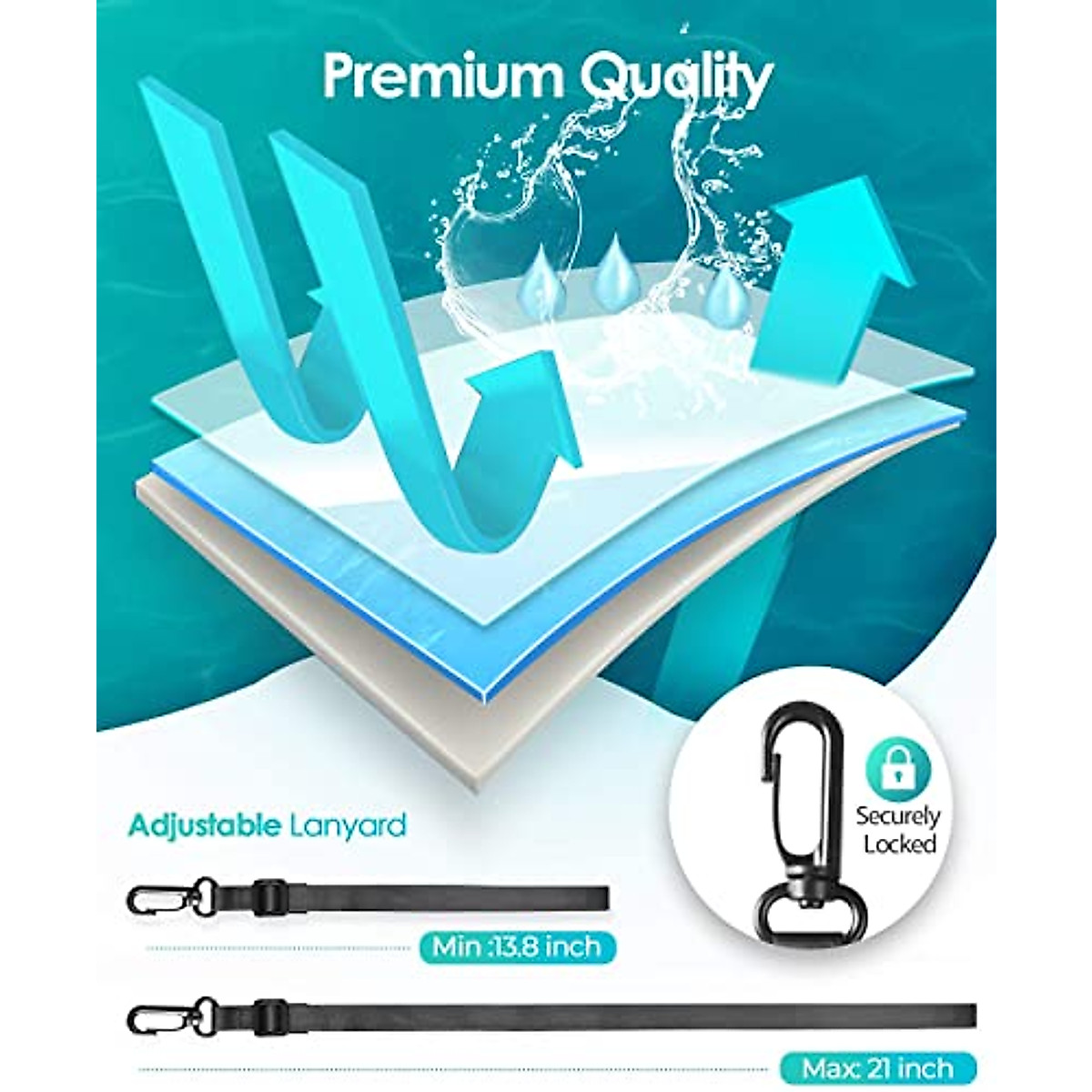 Hiearcool Universal Waterproof Phone Pouch, Waterproof Phone Case Compatible for Cellphone Up to 7.2", IPX8 Cellphone Dry Bag for Vacation-6 Pack