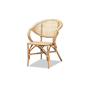 Baxton Studio Varick Modern Brown Finished Rattan Dining Chair