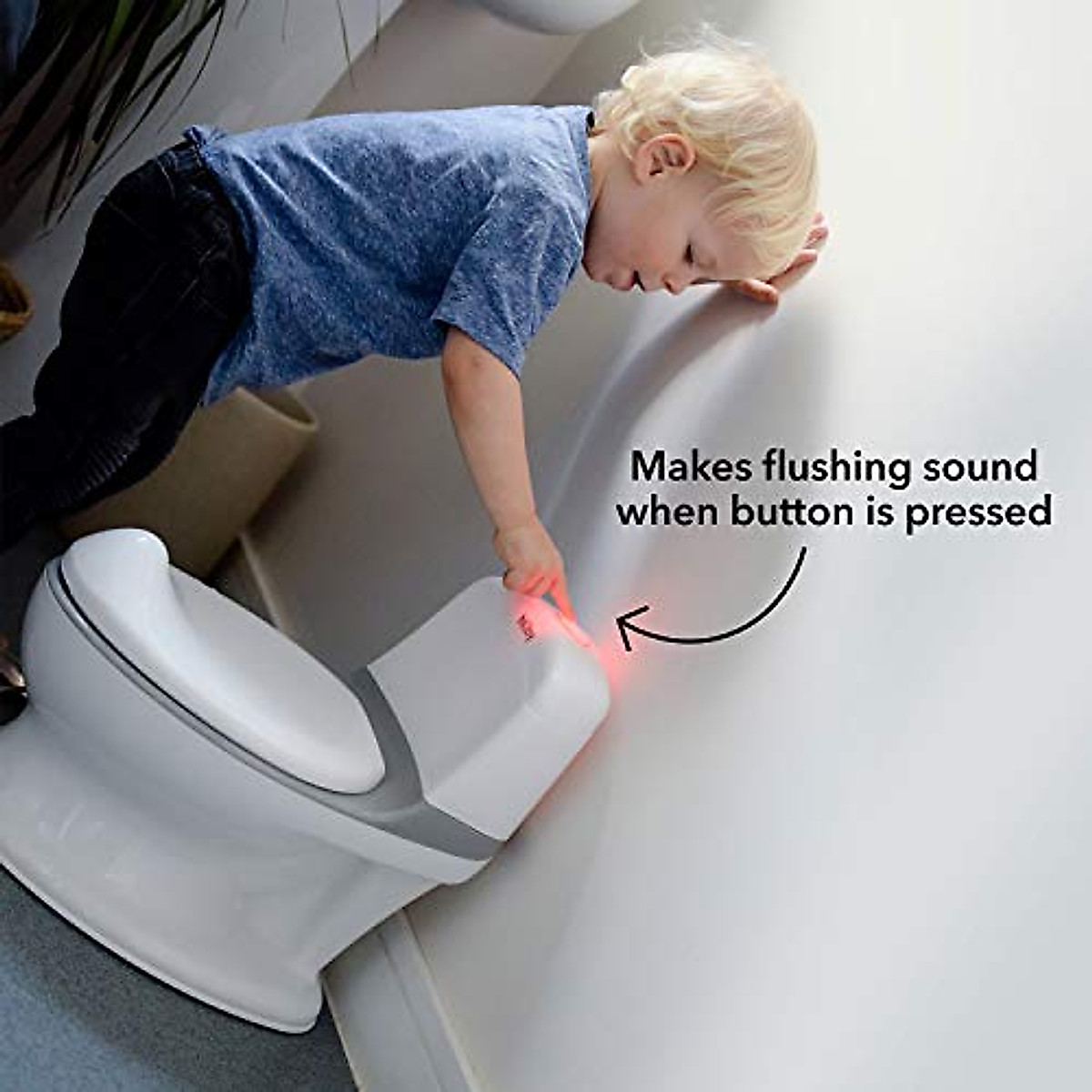 Nuby Potty, My Real Mini Size Toilet with Lid and Flush Sound, Potty Training Toilet for Toddlers