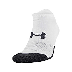 Under Armour Adult Performance Tech No Show Socks, Multipairs, White (6-Pairs), Medium