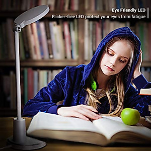 LED Desk Lamp,JUKSTG Eye-Caring Desk Light, Home Office Lamp, Adjustable Table Lamps with 10 Brightness Levels and 5 Lighting Modes,Touch-Sensitive Control,Blue Light Filter,10W Reading Lamp,White
