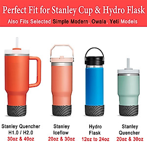 KTKUDY 2Pcs Silicone Boot for Stanley Quencher Tumbler H2.0 30 oz 40 oz & IceFlow 20 oz 30 oz & intended for Hydro Flask Water Bottle 12-24 oz - Cup Bottom Accessories Fits Simple Modern 40 oz Tumbler