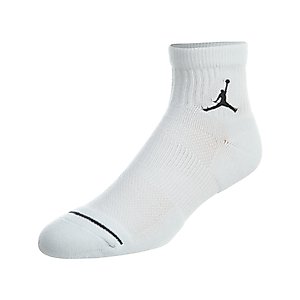 Jordan Nike Unisex Jumpman High-Intensity Quarter Sock (3 Pair) White/White/White/Black Large (Men's 8-12)