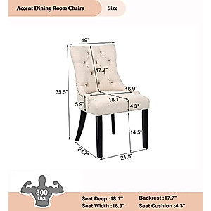 Seasonfall Dining Room Chairs Set of 6 Button Tufted Parsons Accent Armless Modern 6 pack HG3294-List HG3294-List