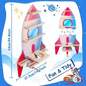 Taladad for Toniebox Starter Tonie Shelf Wall Mounted,Tonies Figures Tonies Storage,Magnetic Wooden Floating Shelves Compatible with Tonie Box Player Character for Children Room
