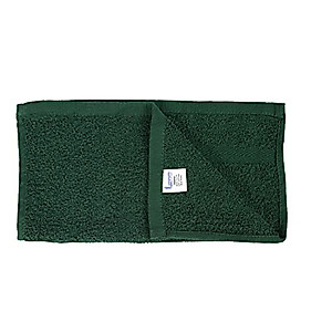 Linteum Textile Face Towel Set, 12x12 Inch, 100% Soft Cotton, 16 Single Ring Spun Washcloths, Absorbent & Durable Face Towel for Household, Spa, Gym and Hotels - 12 Pack (Hunter Green)