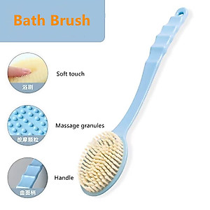 Bath Shower Safety Chair Seat with Bath Brush, Adjustable and Anti-Slip Bench Bathtub Stool for Elderly or Seniors (WhiteShowerChair-BathBrush)