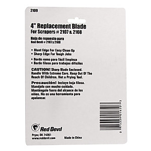 Red Devil 2109 Floor, Scraper, Replacement Blade, Black
