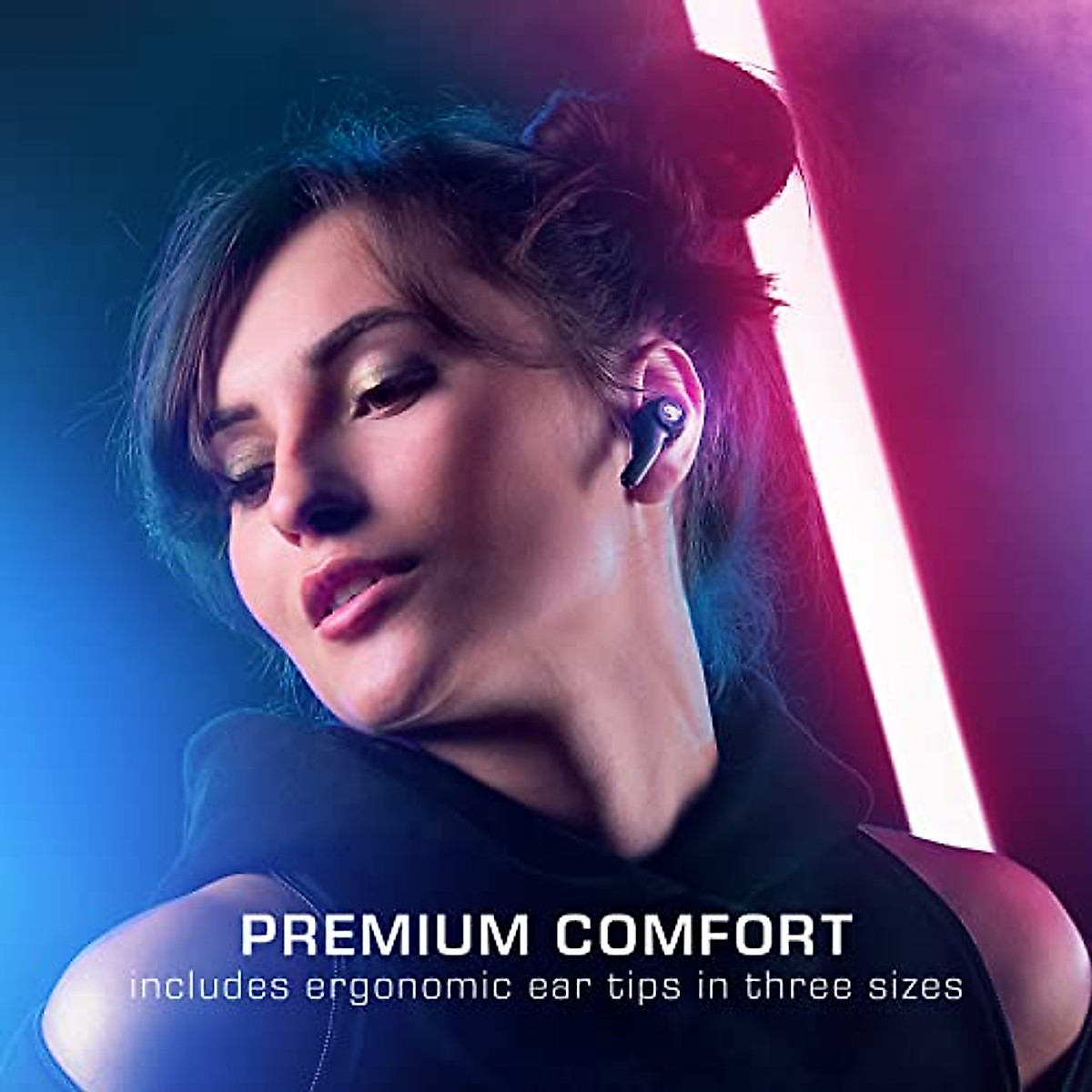 ROCCAT Syn Buds Air True Wireless Earbuds for Mobile Gaming with Dual-Microphones, for Nintendo Switch, Windows, 7, 8.1, 10, 11, Mac, iPad, and iPhone – Black