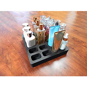 Polar Whale 2 Lotion and Body Spray Stand Organizers Tray Washable Waterproof Insert for Home Bathroom Bedroom Office 11.75 x 12.3 x 2 Inches 20 Slots Black 2pc Pair Set