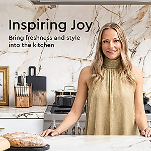 White Knife Set with Block - 14 Piece Forged Stainless Steel Triple Rivet White Kitchen Knife Set with Heavy Duty Kitchen Shears and Self Sharpening Knife Block Set