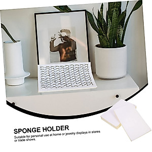 USHOBE 4pcs Box Jewelry Box Pad Ring Display Pad Jewelry Insert Pad Jewelry Dish Jewelry Tray Insert Foam Ring Holder Showcase Dsiplay Insert Ring Tray White Jewelry Rack Earrings Sponge