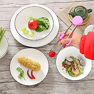 Teach Your Kids How to Use chopsticks with our 2 Pairs of Training Chopsticks for Beginner - Reusable Stainless Steel Kids' Chopsticks Perfect for Learning!（BLUE,PINK）