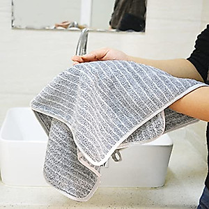 KinHwa Microfibre Hand Towels for Bathroom 4 Pack 30inch x 16inch Ultra Soft Lightweight Face Towels Super Absorbent Bath Towels Ideal for Hair Spa Sports and Travel Light-Gray
