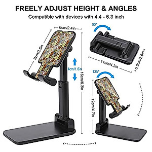 Morocco Ethnic Pattern Cell Phone Stand Foldable Tablet Holder Adjustable Cradle Desktop Accessories for Desk