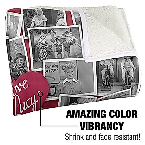 I Love Lucy Blanket, 50"x60", Time After Time Silky Touch Sherpa Back Super Soft Throw Blanket