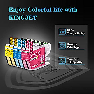 Kingjet Compatible Ink Cartridge Replacement for Brother LC3013 / LC3011 Use with MFC-J487DW MFC-J491DW MFC-J497DW MFC-J690DW MFC-J895DW Inkjet Printers, 6 Pack(2Cyan 2Magenta 2Yellow)