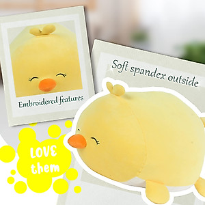 Linzy Plush 15" Smoochy Pals Yellow Chick, Ultrasoft Stuffed Animal Plush Toy, Cute Squishy Hugging Plush Pillow, for Kids, Kawaii