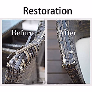 Wicker Repair Kit, Synthetic Embossing Rattan Fix Material Vinyl Plastic Waterproof Flat Ribbon for Garden Patio Furniture and Rattan Chair Sofa Basket Replacement-1/2 Pounds 120Ft Gradiant Coffe