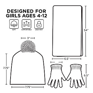 Disney Girls Toddler Winter Hat, Scarf And Mittens Set 2-4 Or Frozen Elsa & Anna Hat, Scarves And Kids Gloves Sets 4-7