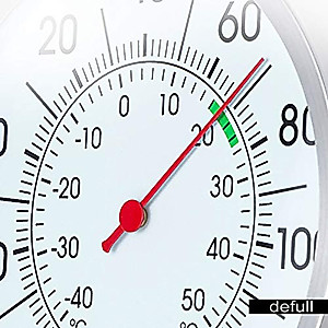 Indoor Outdoor Thermometer 5 inch Stainless Steel Wall Thermometer High Precision Weather Dial Thermometer with Mounting Bracket for Patio, Pool, Kitchen, Garden, Wall and Room Decorative