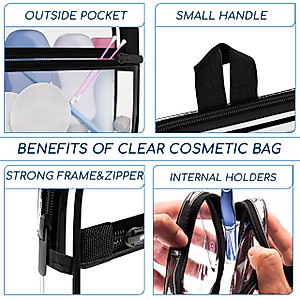 TSA Approved Toiletry Bag 3-1-1 Clear Travel Cosmetic Bag with Handle - Quart Size Bag with Zipper - Carry-on Luggage Clear Toiletry Bag for Liquids - Airport Airline TSA Compliant Bag for Man Women