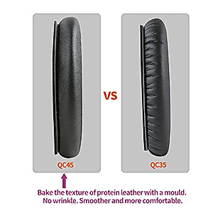 Earpads for Bose QuietComfort 45 QC45 QC35 ii QC35 Professional Headphones Ear Cushions Replacement Ear Pads Padding with Noise Cancelling Lambskin Leather Memory Foam Black