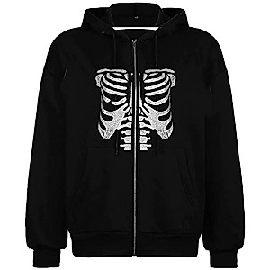 Lausiuoe Women Zip Up Hoodie Casual Long Sleeve Y2K Vintage Graphic Hoodies Sweatshirts Top E-Girl 90s Streetwear Jacket