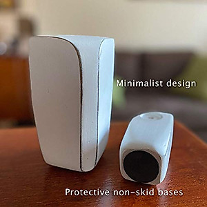 Huey House Wise Owl Decor Statue Sculptures - Set of 2 Small White Resin Figurines, 5¾ & 4 inches high