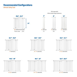 Perma Baby Gate Extension, White, 4” - Fits Standard Perma Safety Gates