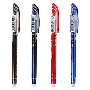 angwang 0.38mm Erasable Gel Pen with Blue Red Black Refills School Office Stationery Ink-Blue Colour