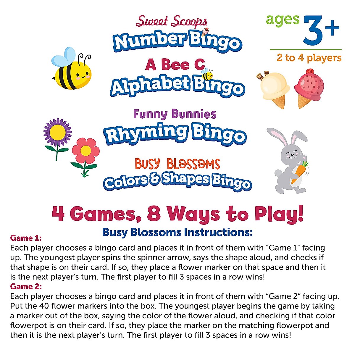 Learning Resources Super Spring Bingo Bundle Preschool Game - Ages 3+ Colors, Shapes, and Numbers Recognition, Preschool Learning Games, Toddler Games