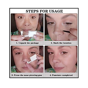 SLVIEKAE 18 Pcs Nose Piercing Kit, Disposable Nose Piercing Kit Self Nose Piercing Kit, at Home Nose Piercing Kit with L Shaped Stud (18 Pack)