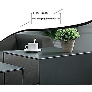 Articles for daily use Nesting Coffee Table, Industrial Stacking end Table, Modern Bedroom Table 2 Piece Set, Sturdy Metal Legs Modern Furniture, Vintage Accent Table