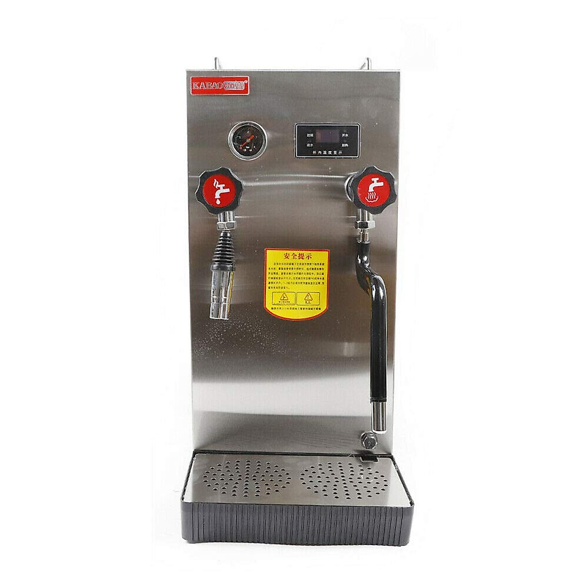 YIYIBYUS Espresso Machine, 110V 8L Commercial Espresso Coffee Milk Foam Maker Stainless Steel Electric Fast Heating Steam Water Boiling Machine with LED Display for Tea Cappuccino Latte Mocha