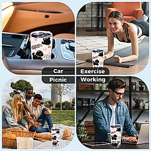 LATTPLYN Cat Tumbler for Women Men, 20 oz Stainless Steel Cat Coffee Cups with Lid Christmas Birthday Gift for Travel Mug White Tumbler for Girls