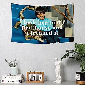 WSINO I Took Her to My Penthouse and I Freaked It Flag 3x5Ft Funny Meme Tapestry for College Dorm Room Guys Man Cave