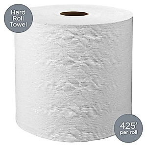 Kleenex Hard Roll Paper Towels (01080) with Premium Absorbency Pockets, 1.5" Core, White, 425'/Roll, 12 Rolls/Case, 5,100'/Case