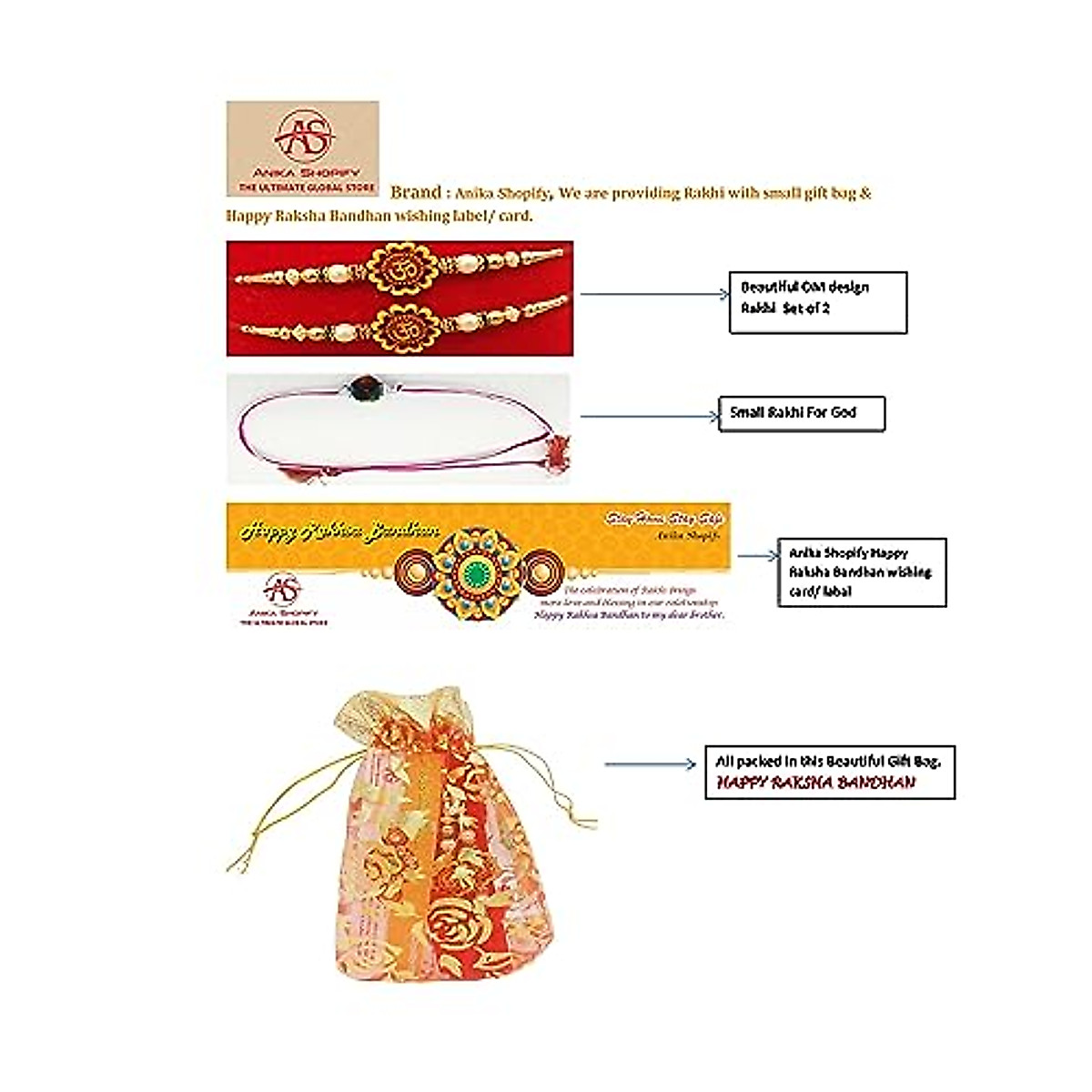 Rakhi Traditional for Brother Sister, Multi Color Beautiful & Fancy Designer Thread Raksha Bandhan Rakhi Gift (Design1 - Flower OM Rakhi Set of 2, Small)