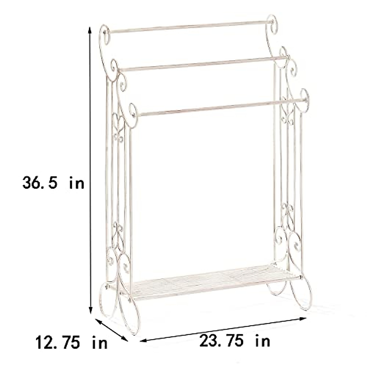 Standing Towel Racks for Bathroom 3 Bar Metal Towel Organizer Holder Stand with Storage Shelf Towel Drying Rack Freestanding for Bath Towels,Hand Towels,Washcloths, Bathroom Accessories