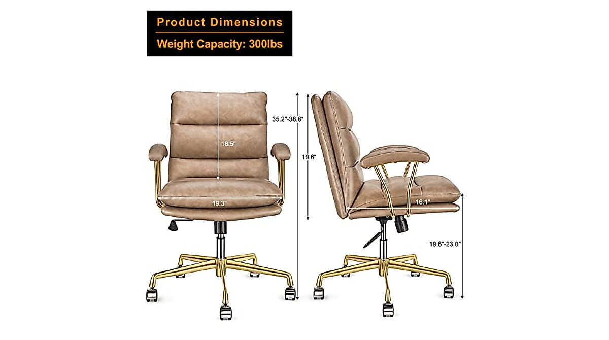 LEAGOO Ergonomic Desk Chair with Wheels - Comfort & Style